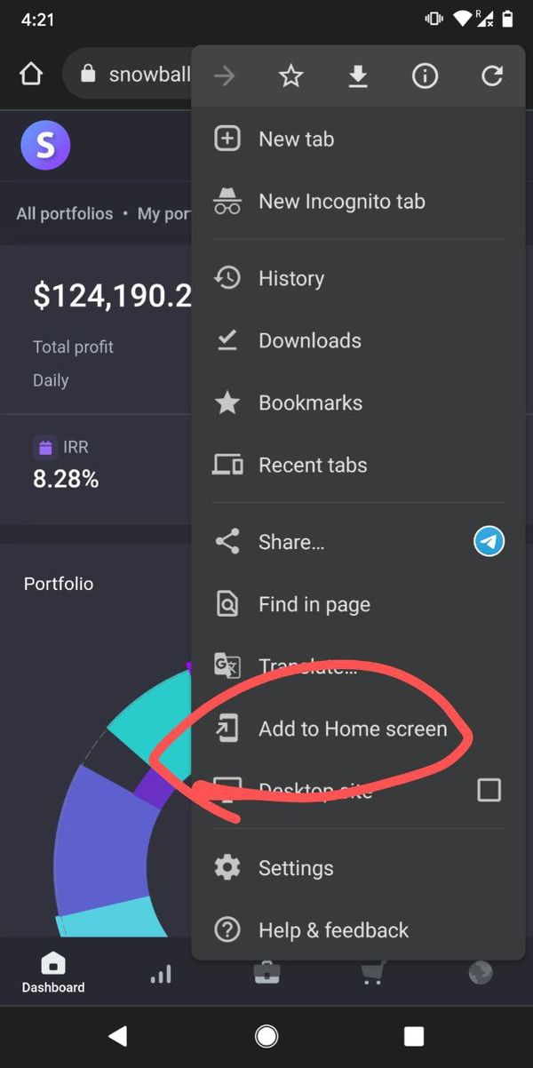 How to: add Snowball Analytics app to your home screen on iOS/Android